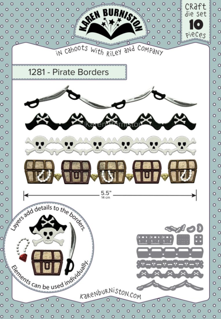 Karen Burniston Die - 1281 Pirate Borders | Karen Burniston ,Die ...