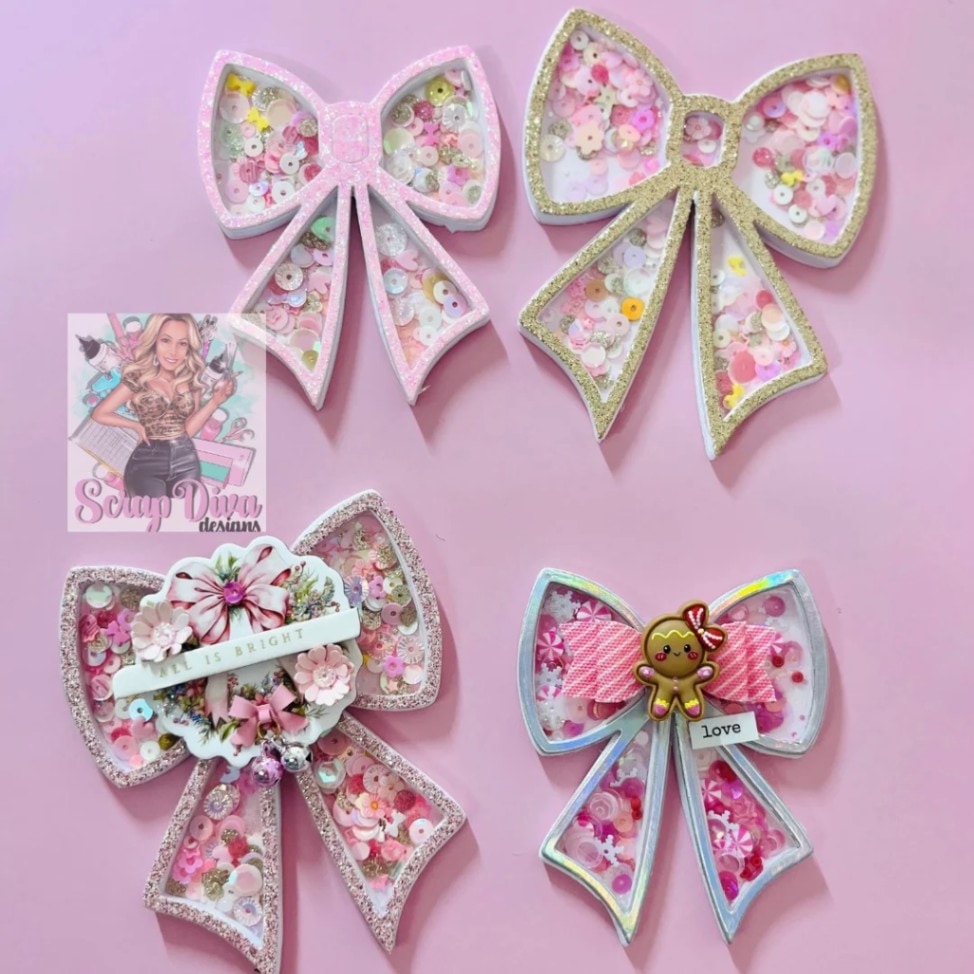 Scrap Diva Designs Die - Shaker Bow Set #1 | Scrap Diva Designs,Die ...