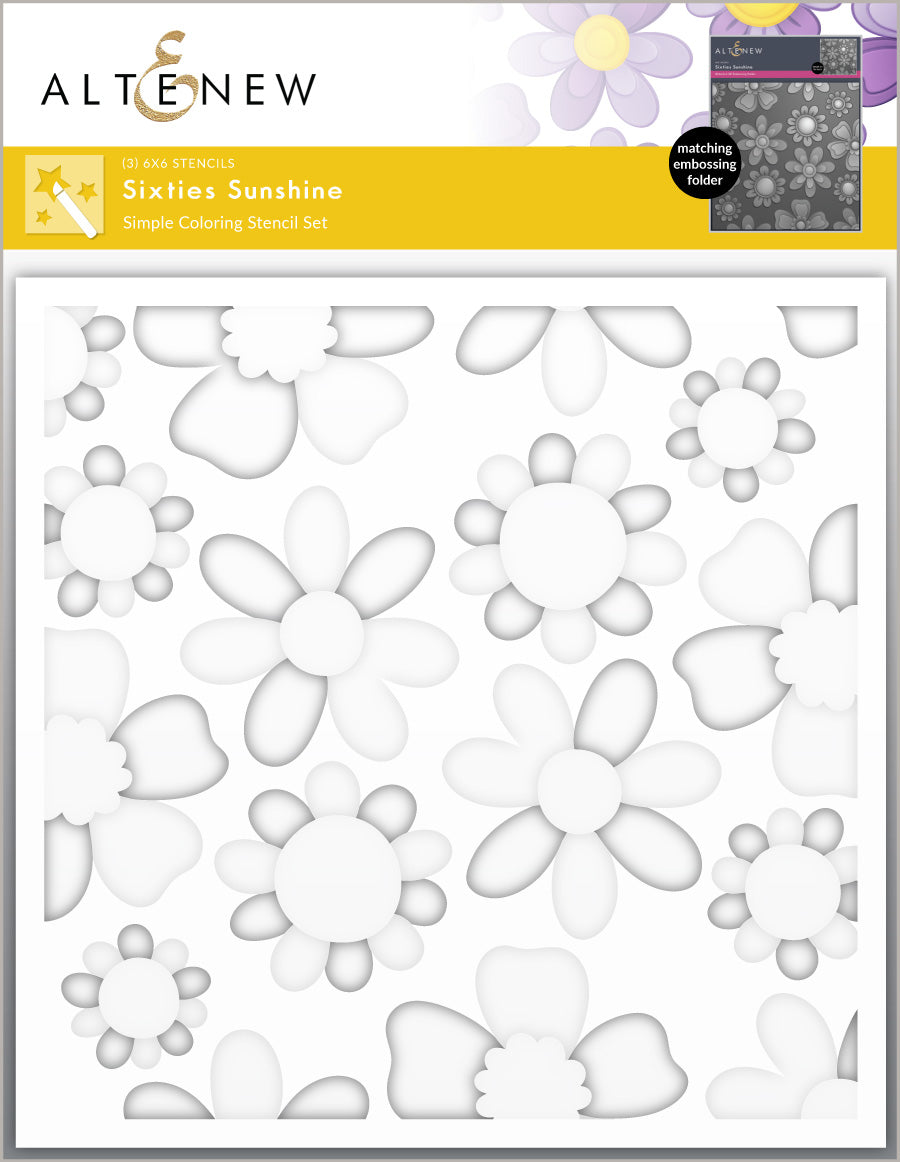 Altenew 3D Embossing Folder + Stencil - Sixties Sunshine | Altenew ...