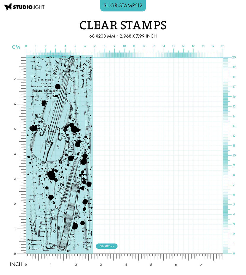 Studio Light Clear Stamp - SL-GR-STAMP512 Violin Invention Grunge No ...