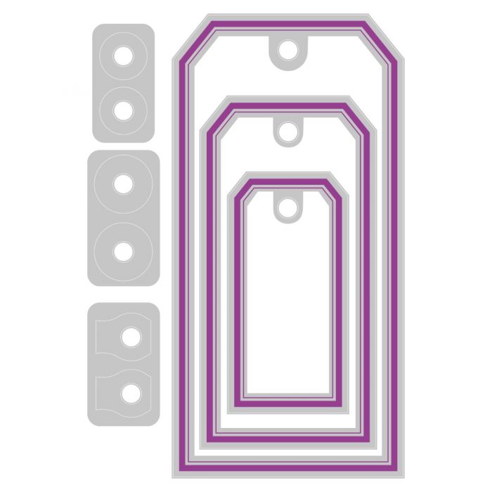 Sizzix Thinlits 666065 Framed Tags by Tim Holtz | Sizzix,Designer ,Tim Holtz ,Thinlits | Little ...