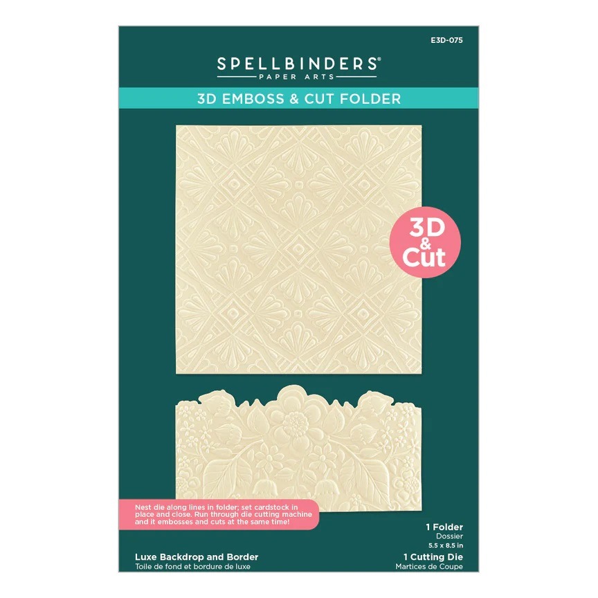 Spellbinders 3D Cut Embossing Folder - E3D-075 Luxe Backdrop and Border ...