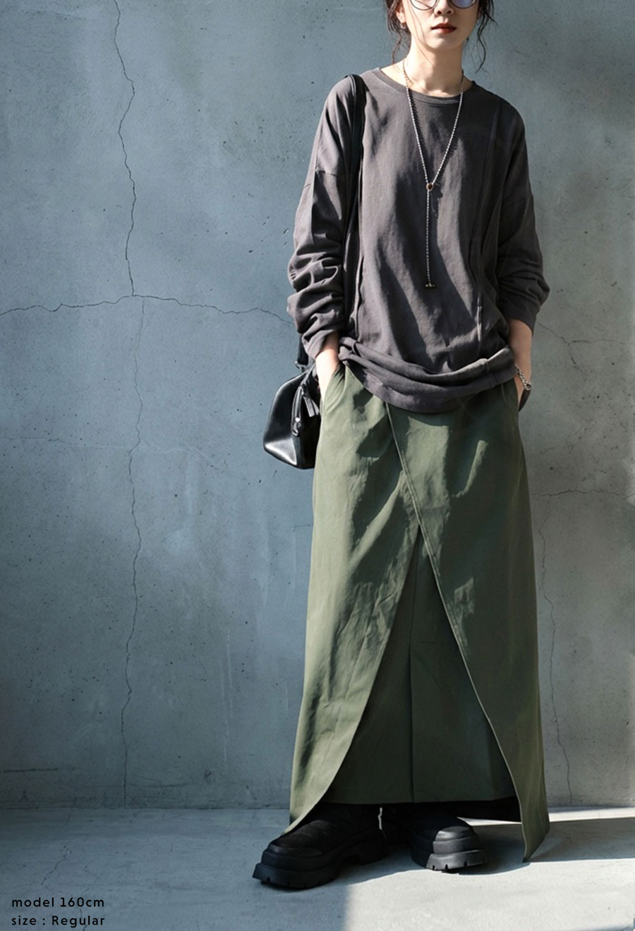 アウトシーム ロングTシャツ レディース 綿100 長袖 無地・(500)メール便可 | LADIES ALL ITEM ...