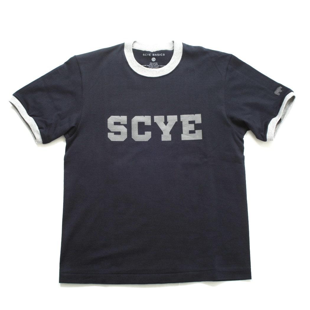 Scye BASICS サイベーシックス Tシャツ ロゴプリント Logo-Printed T-shirt ネイビー | BRAND,S ...