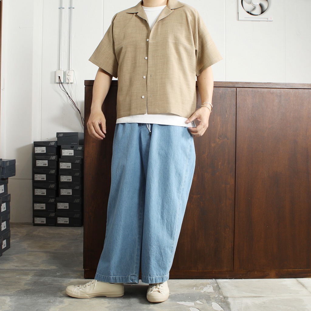 ATHA アタ オープンカラーシャツ ドライタッチ ライトブラウン DRY TOUCH OPEN COLLAR SHIRT AMBER ...