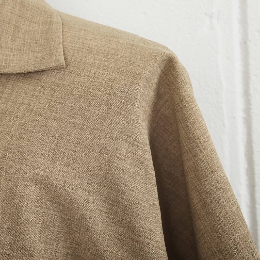 ATHA アタ オープンカラーシャツ ドライタッチ ライトブラウン DRY TOUCH OPEN COLLAR SHIRT AMBER ...