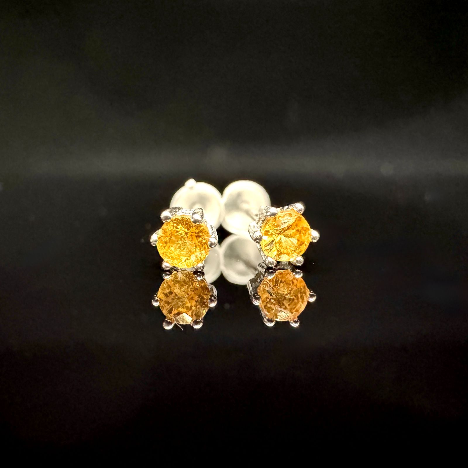 マンダリンガーネット SV925 ピアス ラウンド｜Arancia Stone アランシアストーン公式通販