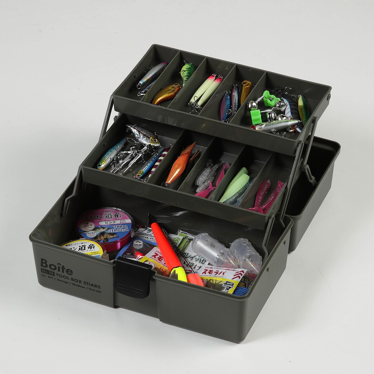 グリーンパル Boiteパーツ ツールボックス 仕切式 カーキ MA-4028 | 工具,工具箱・キャビネット,樹脂製ケース | アークランズオンライン