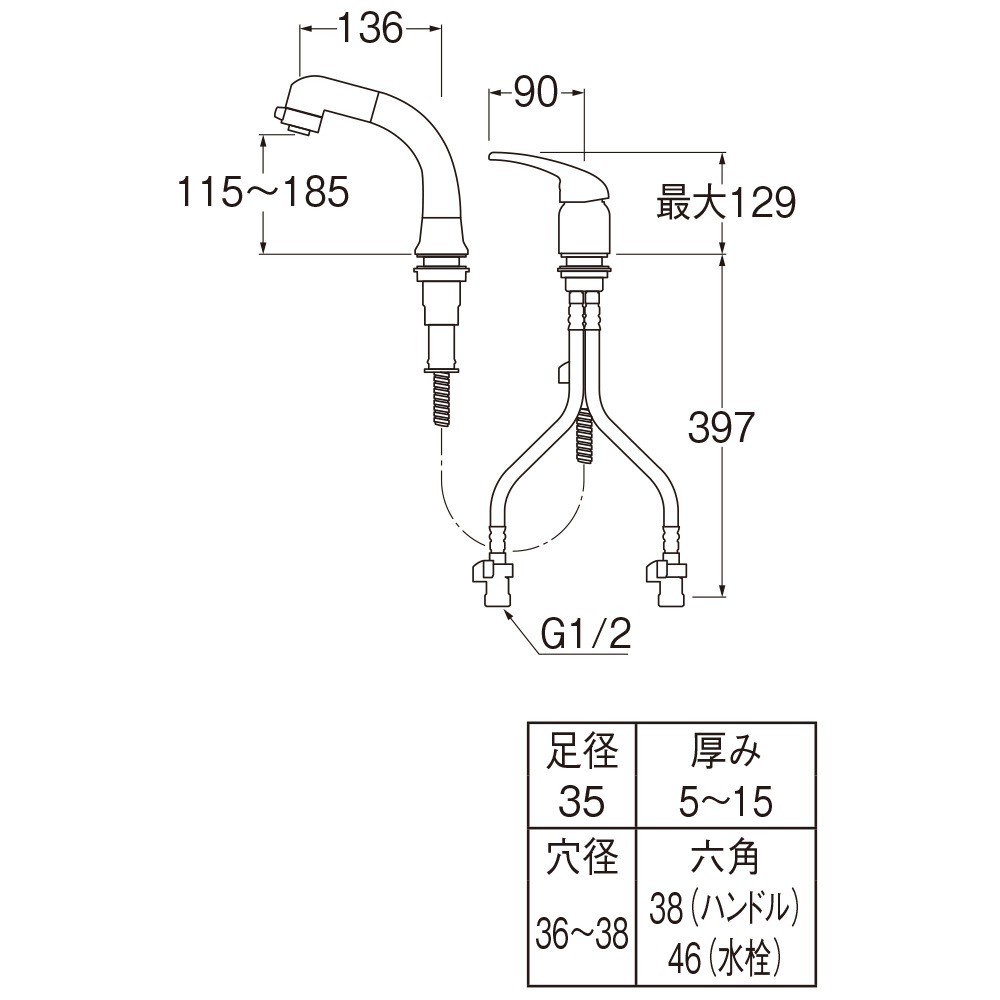 【送料無料】サンエイ SANEI シングルスプレー混合栓 洗髪用 K37110EJV-C-13 | 水廻り・水道用品,水栓,混合栓,浴室用 壁付け,シングルレバー | アークランズオンライン