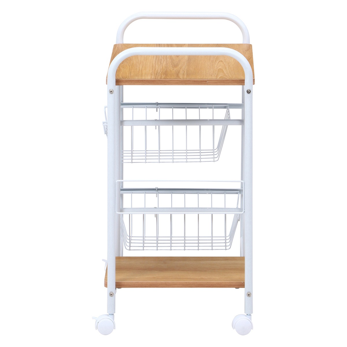 【送料無料】不二貿易 キッチンワゴン FBC-02-1 WH/NA 【メーカー直送・代引不可・置配不可・配送地域限定】 | 収納・家具,レンジ台・台所収納,キッチンワゴン | アークランズオンライン