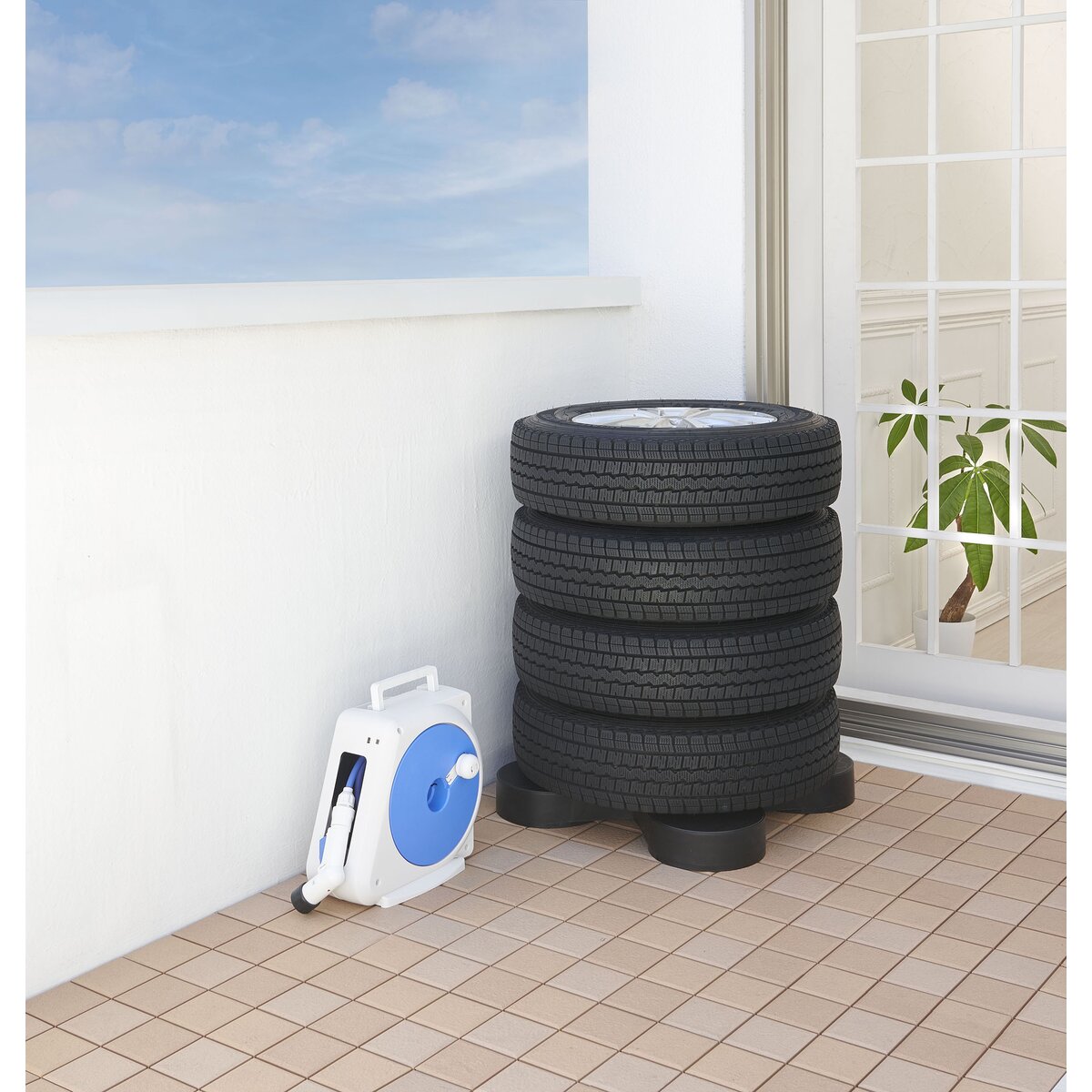 伸晃 タイヤパレット TP-BK1 | カー・サイクル用品,タイヤラック・カバー | アークランズオンライン