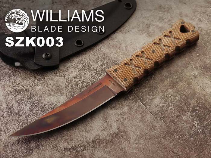 ウィリアムズ B.D. SZK 003 ショウブヅクリ・カイケン シースナイフ,Shobu Zukuri Kaiken 4.5” WILLIAMS BLADE DESIGN ...