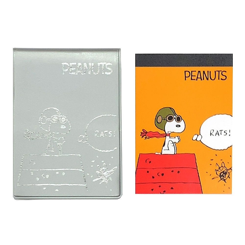 ピーナッツ カバー付メモ シルバー | キャラクター,スヌーピー（PEANUTS）,A5ノート | | A.P.J.オンラインショップ