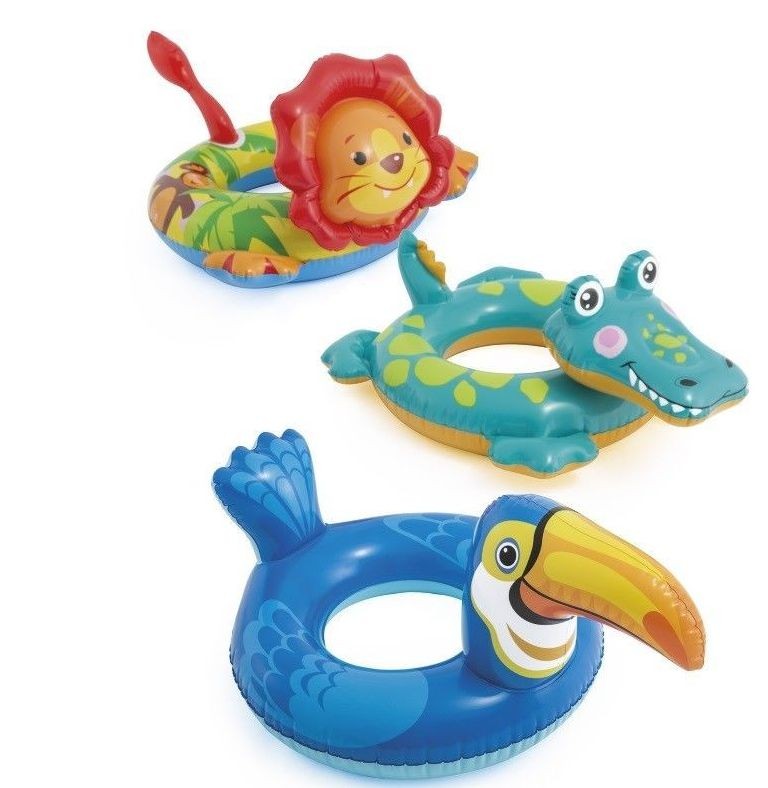 INTEX インテックス 子供浮き輪 ビッグアニマルリング ダイカットうきわ ライオン バード ワニ ウキワ 58221NP (52210 ...