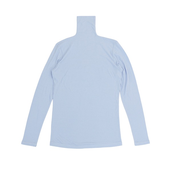 770065/770143 オーガニックコットンシフォン ハイネックロングスリーブ Ash Blue