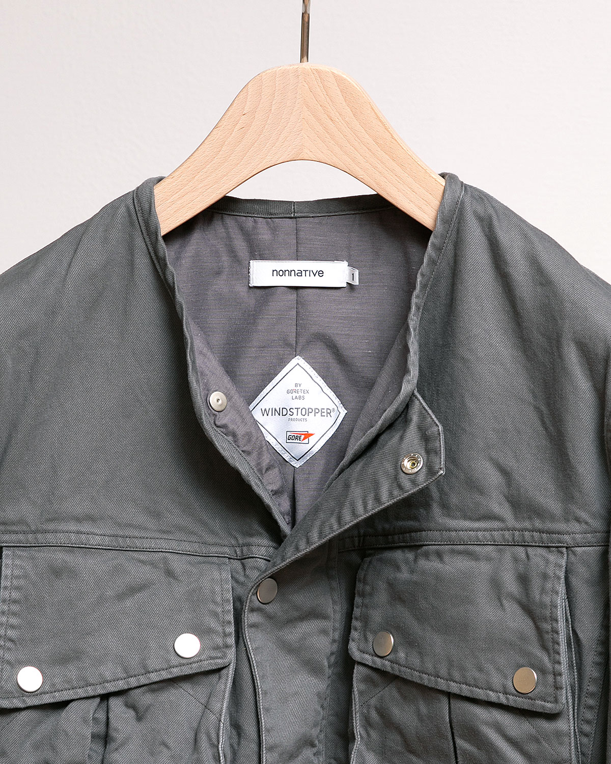 RIDER JACKET COTTON DRILL PIGMENT DYE WITH WINDSTOPPER | nonnative | A(e)_STORE