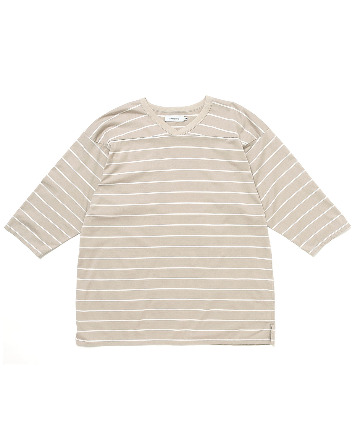 COACH Q/S V-NECK TEE BORDER COTTON JERSEY | nonnative | A(e)_STORE