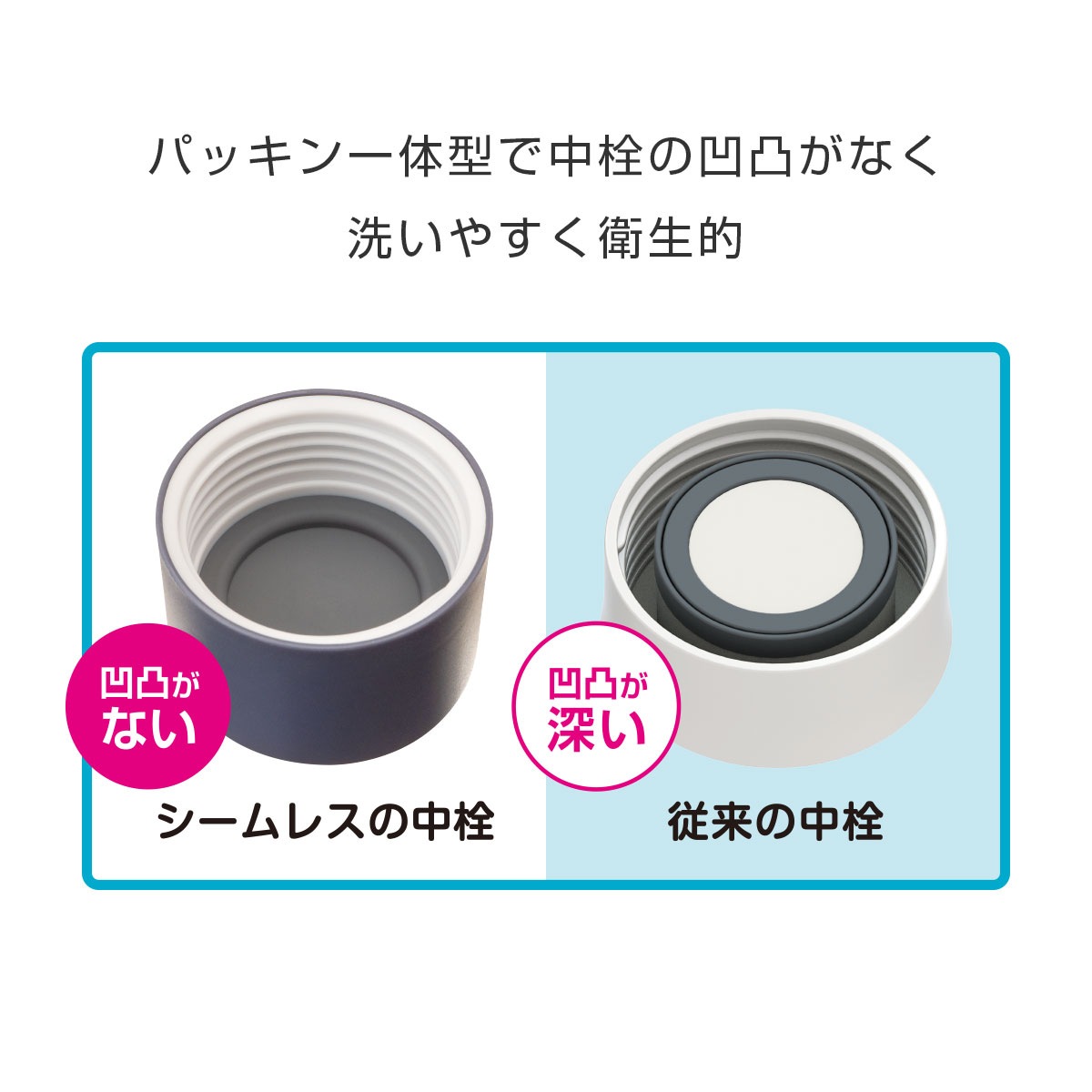 UNIR (ユニール) 洗いやすい シームレスボトル パッキン一体型 370ml ミッドナイトブルー ASLB-370MB | 特徴別に選ぶ,パッキン一体型 | Atlas公式オンラインショップ