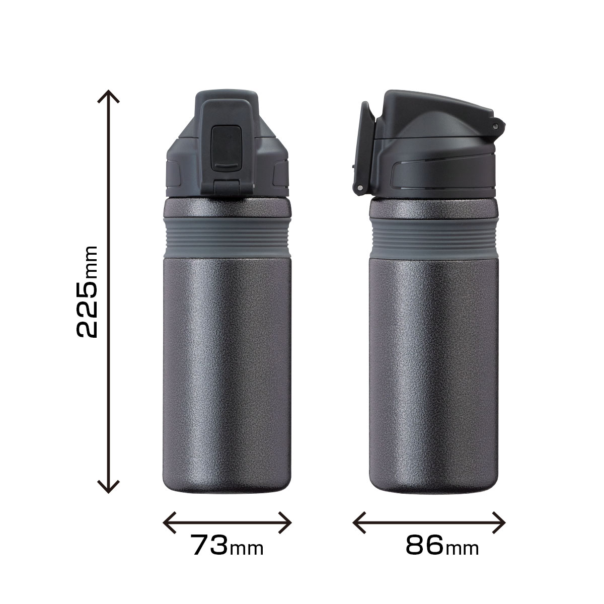 キズに強い サイクルボトル ワンタッチ式 直飲み 保冷専用 550mL ブラック ACB-550BK | 水筒,ダイレクト | Atlas公式オンラインショップ
