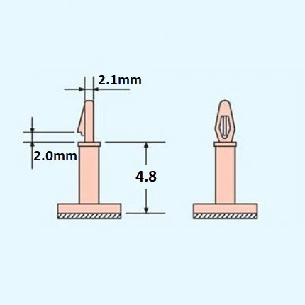 Bit Bang Gaming Snap-In Adhesive PCB Feet - 3mm Hole 4.8mm Height (4 pack) ビットバン ゲーミング スナップイン 接着 ...