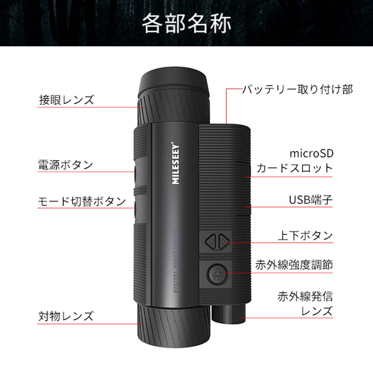 MILESEEY ACPOTELシリーズ ナイトビジョン単眼鏡 NV20 | セキュリティ・防衛・害獣対策,サーマル双眼鏡 | サーマルカメラ専門総合サイト・アットサーマル