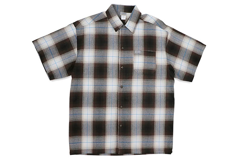 CALTOP PLAID FLANNEL SHORT SLEEVE SHIRT (#2000:BROWN/BLUE) | Brand,A-F ...