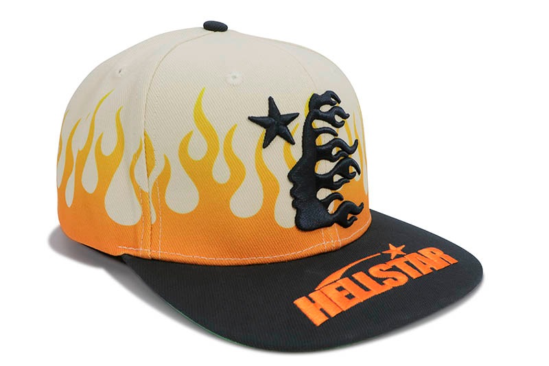 HELLSTAR STUDIOS FLAME VINTAGE SNAPBACK HAT (CREAM/NAVY) | Brand,G-L,HELLSTAR STUDIOS ...
