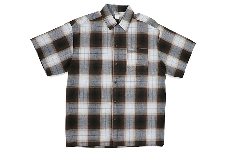 CALTOP PLAID FLANNEL SHORT SLEEVE SHIRT (#2000:BROWN/BLUE) | Brand,A-F ...
