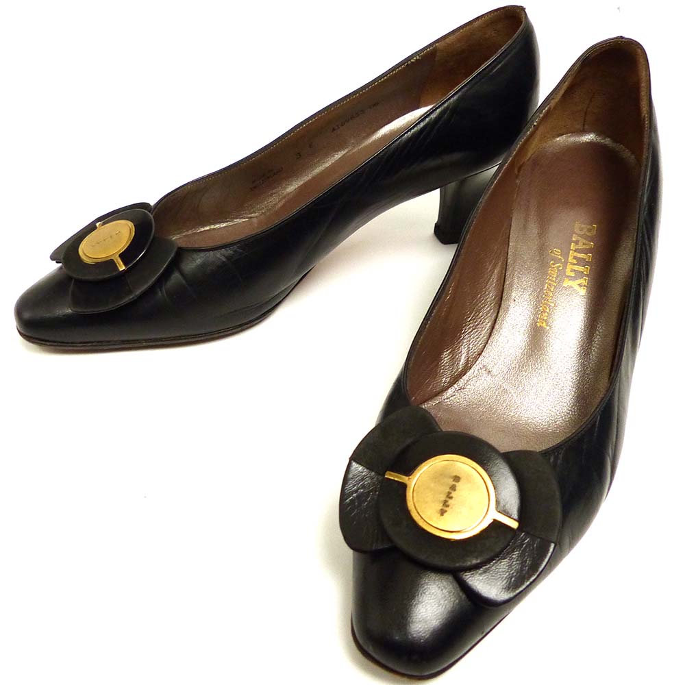 スイス製 BALLY / バリー レザー リボン パンプス / ヒール 3E (22.0cm相当) (レディース)【中古】｜ローファー ...