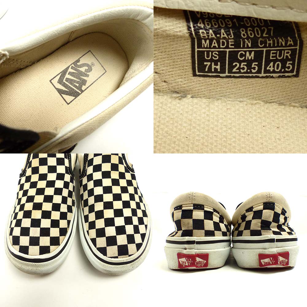 VANS / バンズ SLIP-ON / スリッポン チェッカーフラッグ スニーカー US7H(25.5cm相当)(メンズ)【中古】｜スニーカー｜ブランド中古革靴、ビンテージ雑貨の通販なら ...