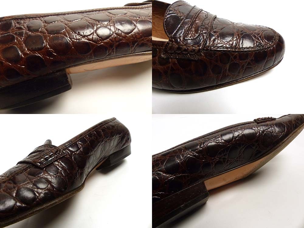 イタリア製 Salvatore Ferragamo / サルヴァトーレ フェラガモ 型押しレザーパンプス 6 1/2C(24cm相当 ...