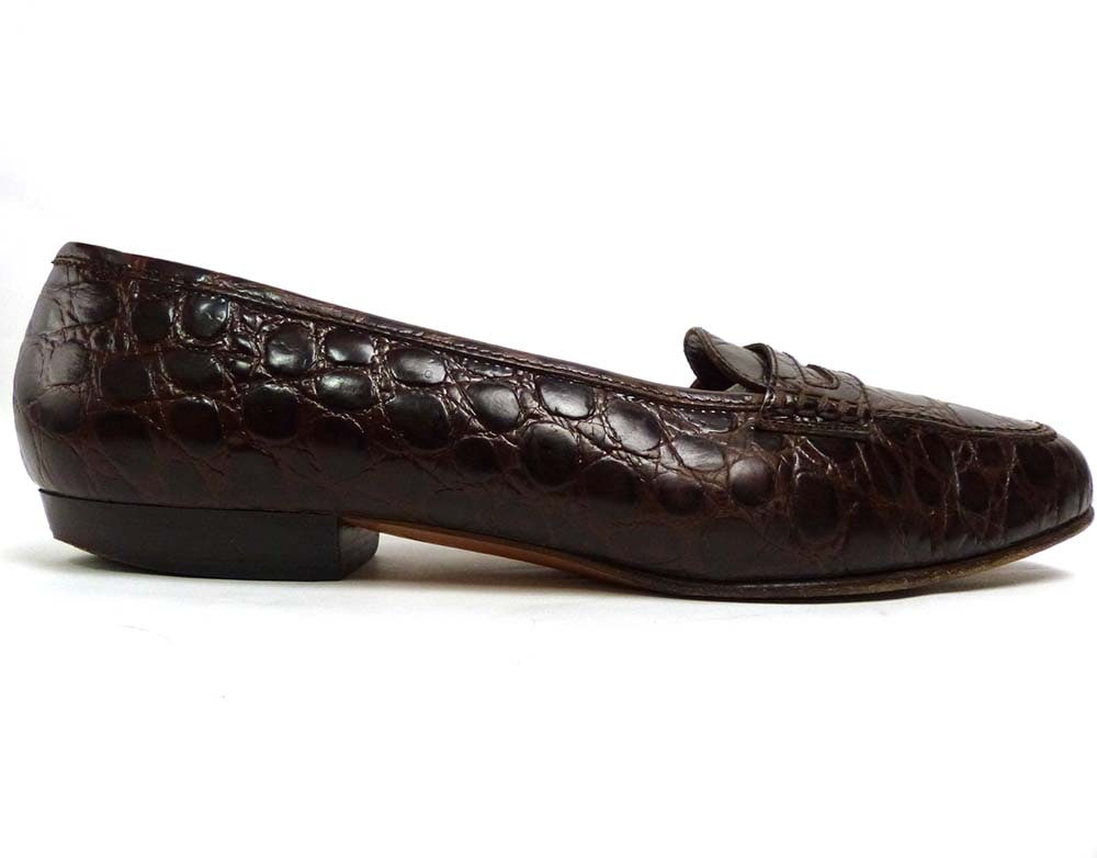 イタリア製 Salvatore Ferragamo / サルヴァトーレ フェラガモ 型押しレザーパンプス 6 1/2C(24cm相当 ...