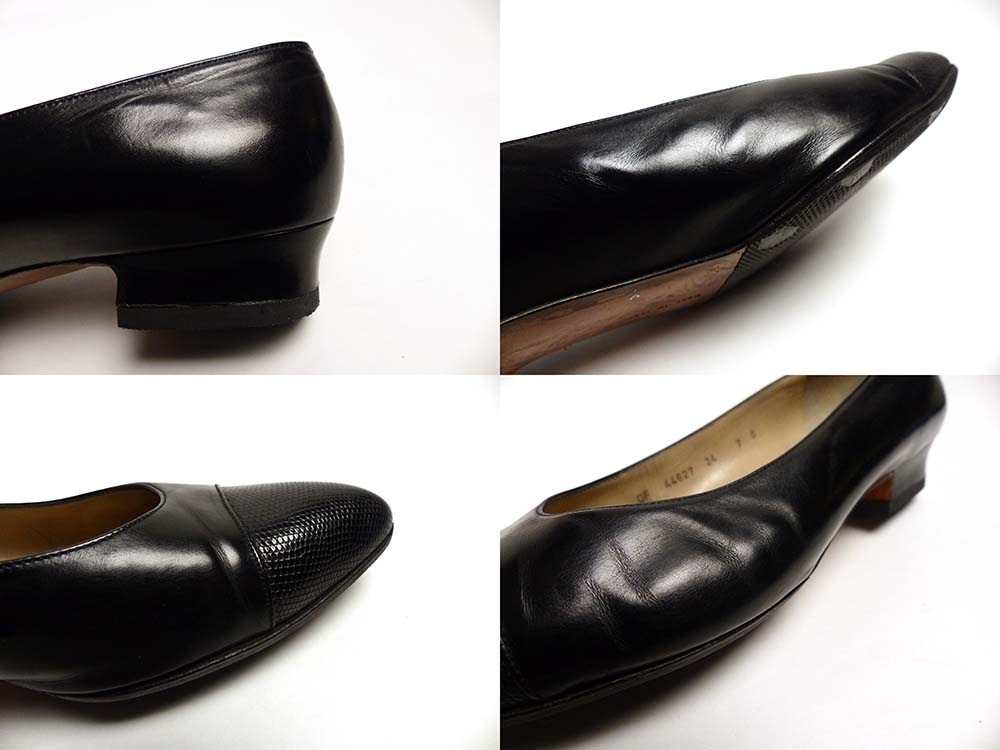 イタリア製 Salvatore Ferragamo / サルヴァトーレフェラガモ レザー パンプス 7C(24cm相当)(レディース)【中古 ...