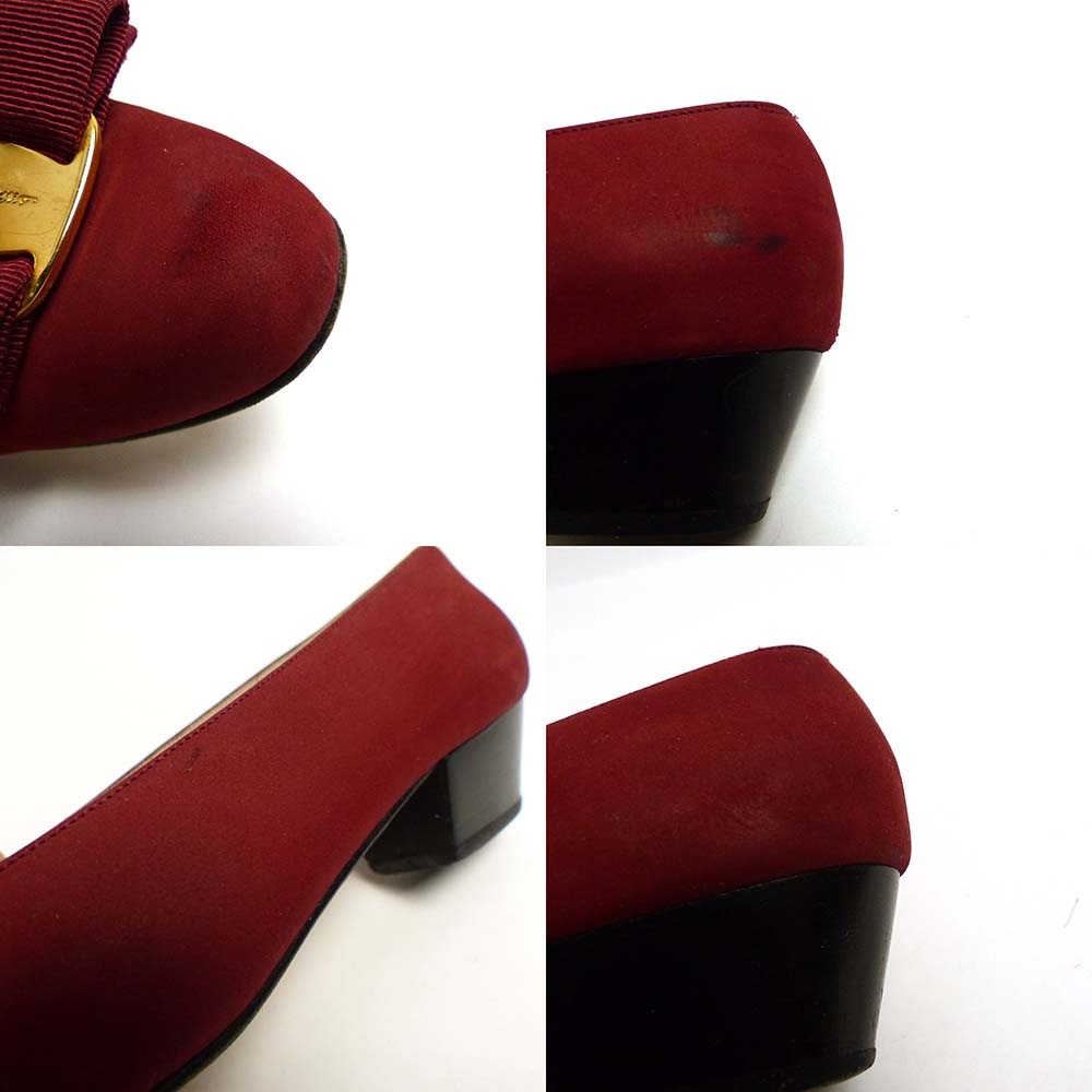 イタリア製 サルヴァトーレ フェラガモ / Salvatore Ferragamo ヴァラリボンスエードパンプス 5C(22.5-23cm相当 ...