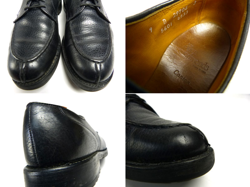 【希少】アレンエドモンズ Allen Edmonds Canton シボ革 Uチップシューズ 9D(27cm相当)(黒/ブラック)(メンズ ...