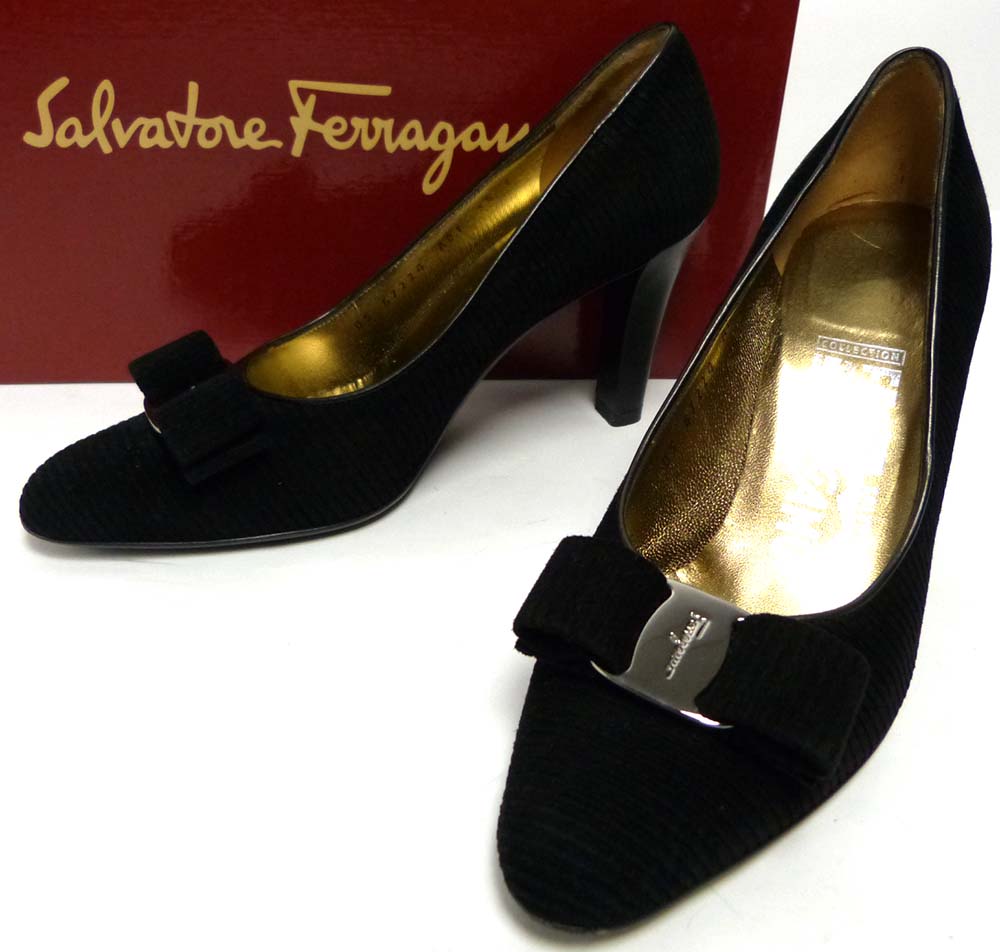 イタリア製 サルヴァトーレ フェラガモ コレクション/ Salvatore Ferragamo collection ヴァラリボン スエード ...