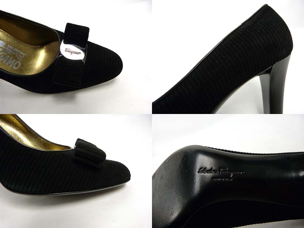 イタリア製 サルヴァトーレ フェラガモ コレクション/ Salvatore Ferragamo collection ヴァラリボン スエード ...