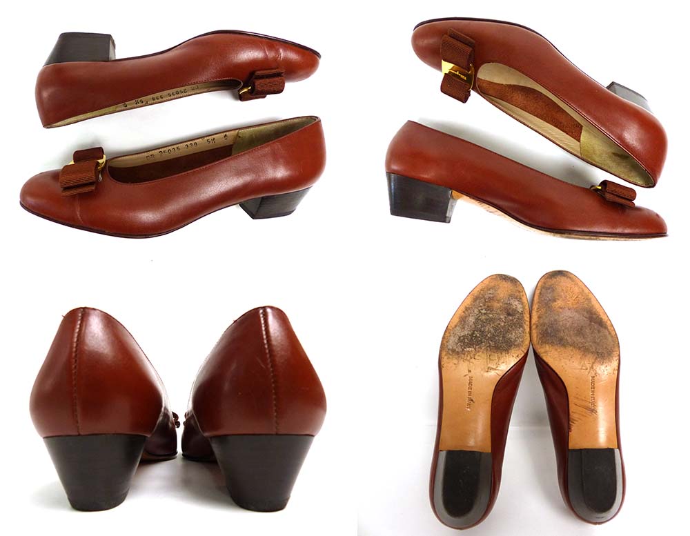 イタリア製 サルヴァトーレ フェラガモ / Salvatore Ferragamo ヴァラリボンレザーパンプス 5 1/2C(22.5cm相当 ...