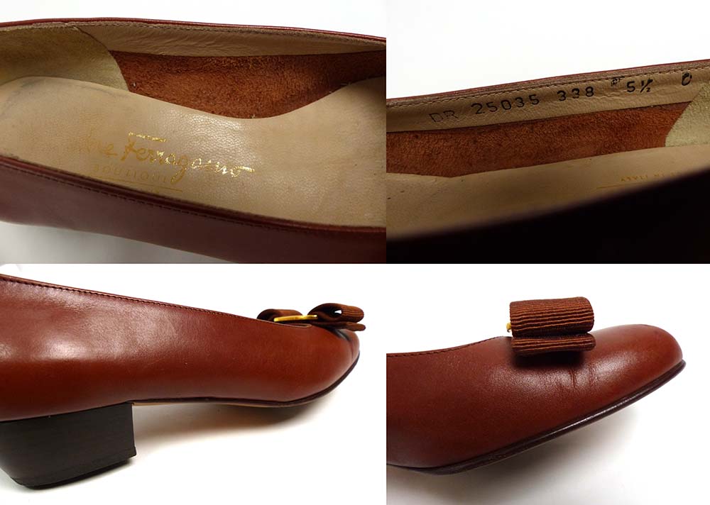 イタリア製 サルヴァトーレ フェラガモ / Salvatore Ferragamo ヴァラリボンレザーパンプス 5 1/2C(22.5cm相当 ...