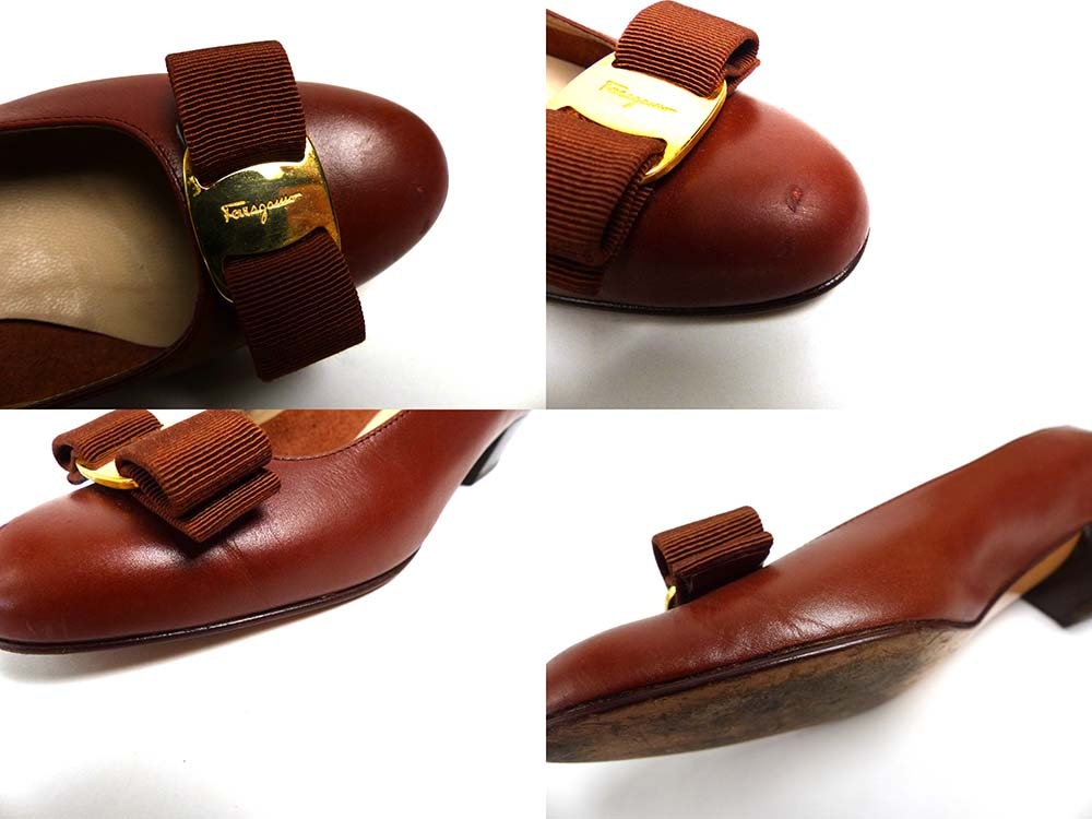 イタリア製 サルヴァトーレ フェラガモ / Salvatore Ferragamo ヴァラリボンレザーパンプス 5 1/2C(22.5cm相当 ...
