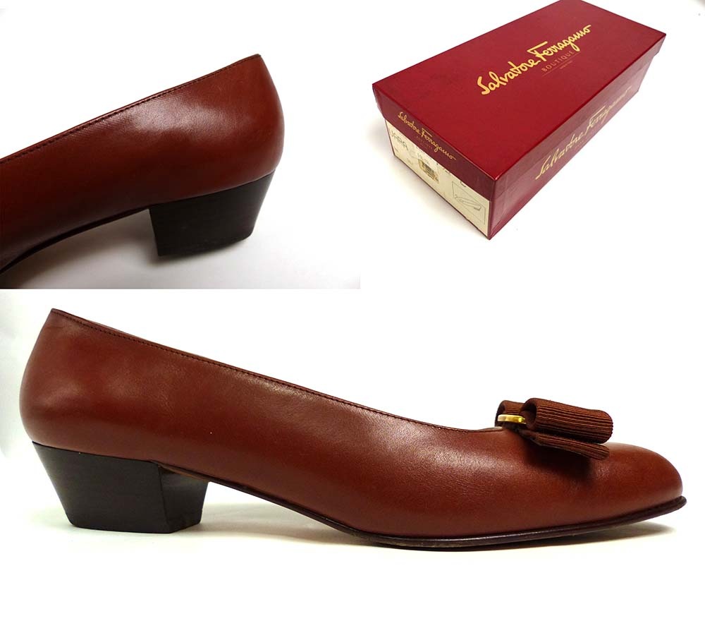 イタリア製 サルヴァトーレ フェラガモ / Salvatore Ferragamo ヴァラリボンレザーパンプス 5 1/2C(22.5cm相当 ...