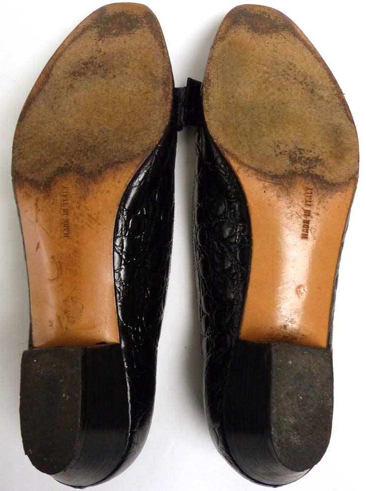 イタリア製 サルヴァトーレ フェラガモ / Salvatore Ferragamo 型押し ヴァラリボンレザーパンプス 7C(24-24 ...