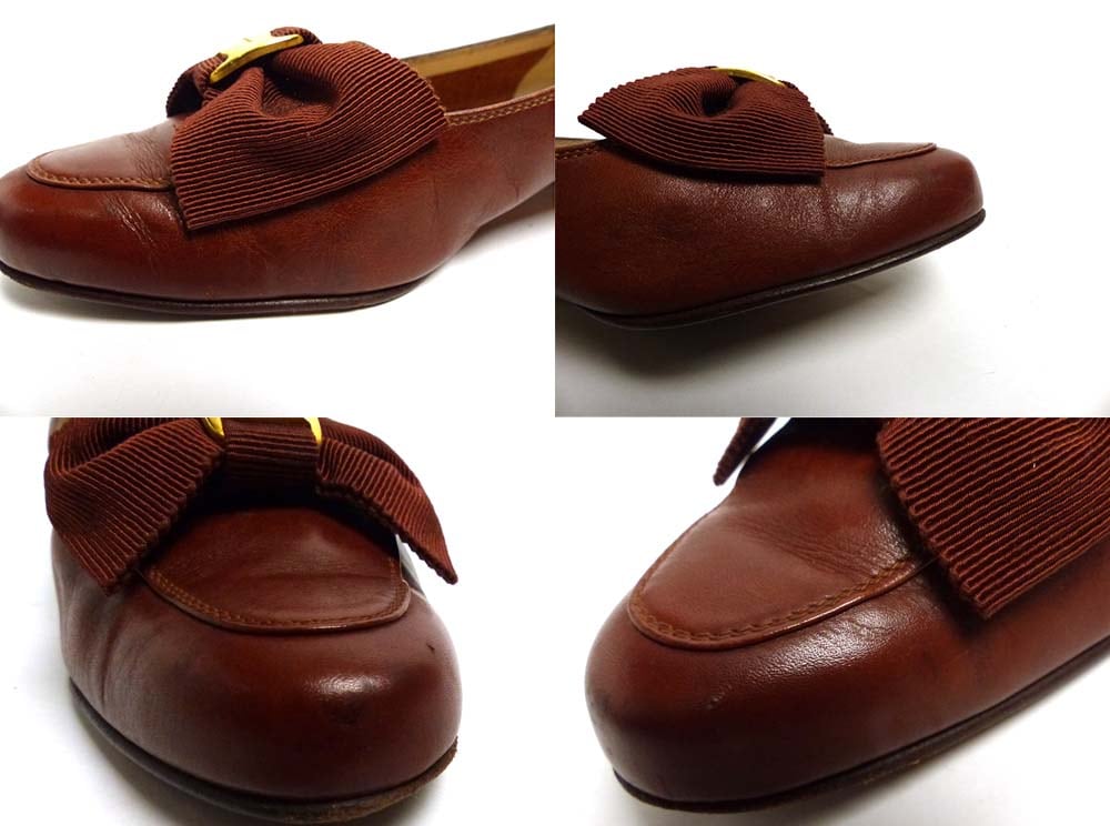 イタリア製 サルヴァトーレ フェラガモ / Salvatore Ferragamo ヴァラリボンレザーパンプス/ ローファー 4 1/2B ...