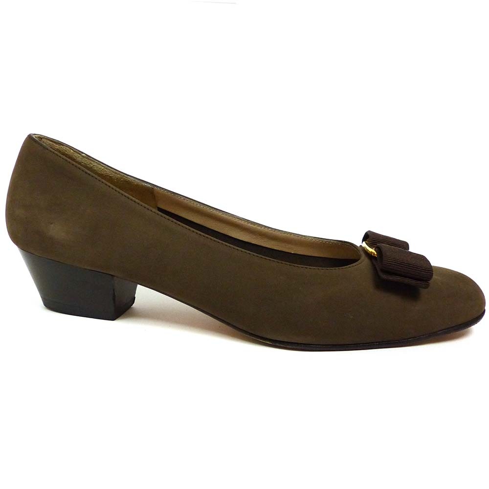 イタリア製 サルヴァトーレ フェラガモ / Salvatore Ferragamo ヴァラリボンスエードパンプス 7C(24cm相当 ...