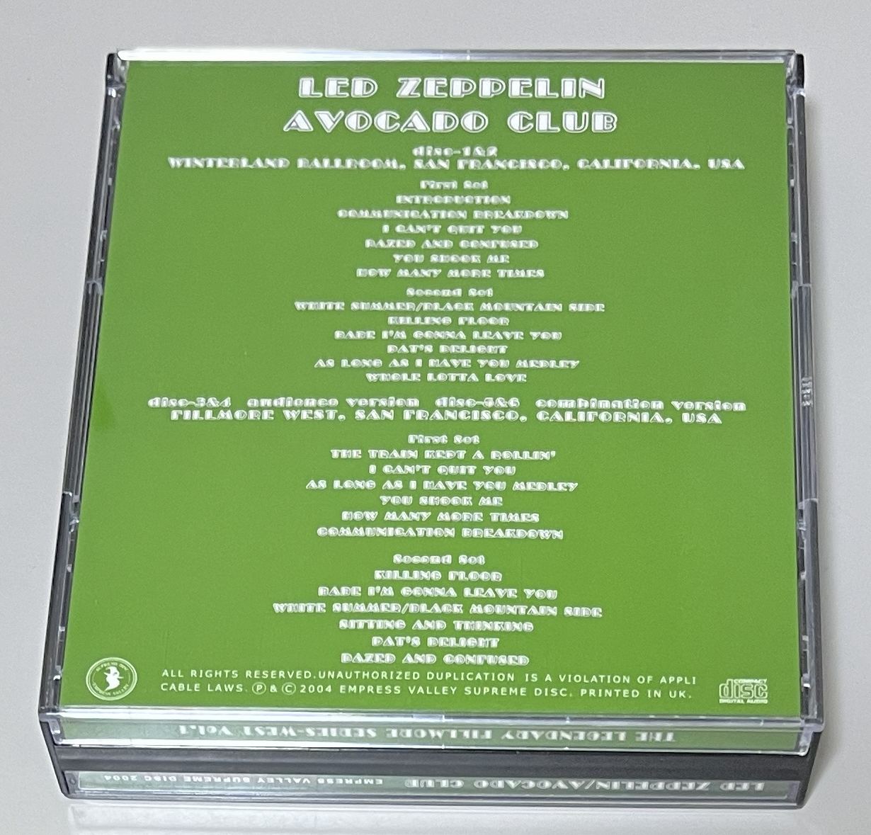 LED ZEPPELIN / AVOCADO CLUB (6CD) EMPRESS VALLEY SUPREME DISC / EVSD ...
