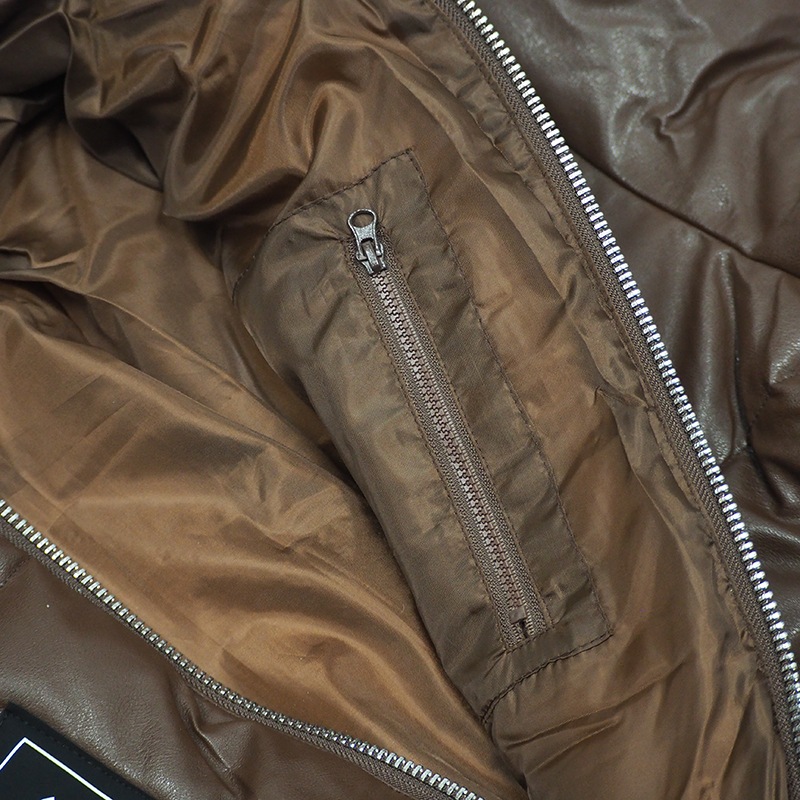 PU LEATHER PADDING JKT 【BROWN】 | BAGARCH