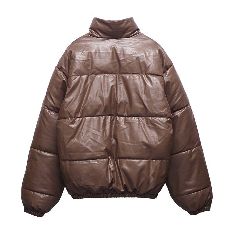 PU LEATHER PADDING JKT 【BROWN】 | BAGARCH