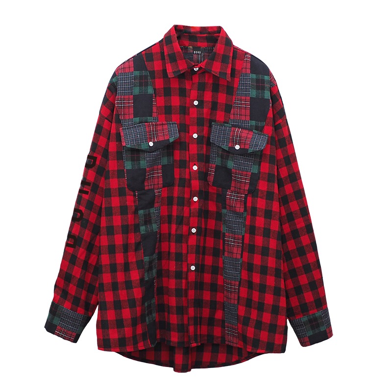 PATCHWORK CHECK SHIRTS 【RED/GREEN】 | BAGARCH
