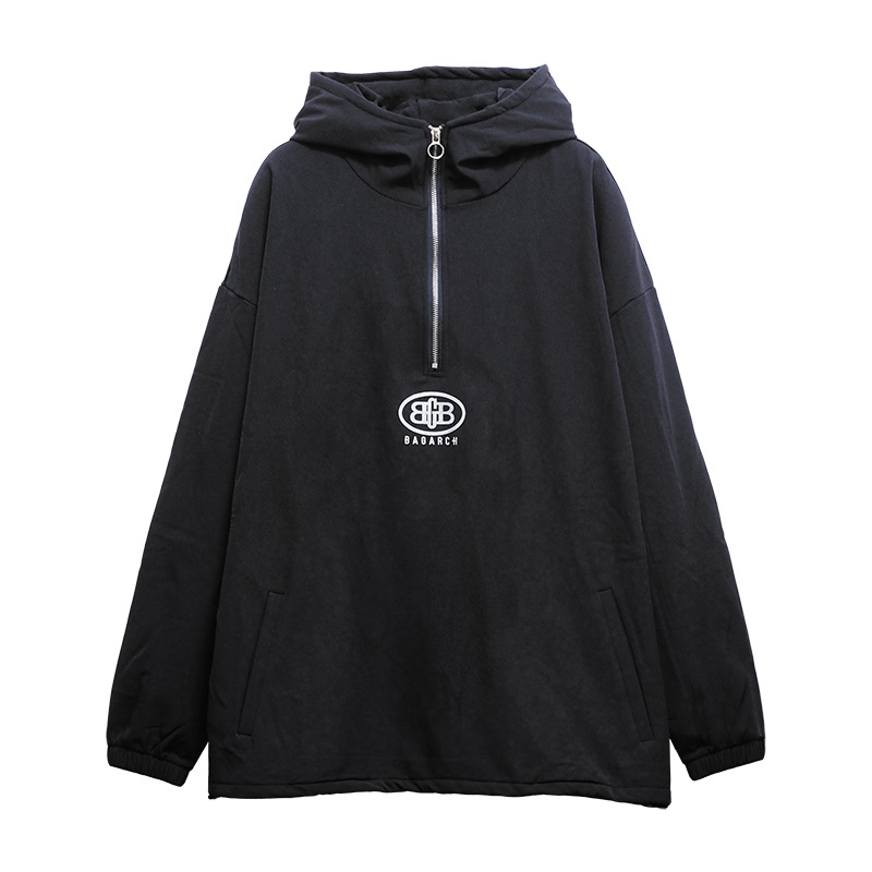 HALF ZIP HOODIE 【BLK】 | BAGARCH