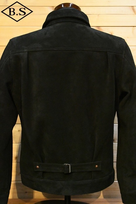 Y'2LEATHER / 別注 ワイツーレザー Y’2 LEATHER TB-140-T レザージャケット Gジャン 1st Type 大戦モデル ステアスウェード ブラック [アメカジ ...